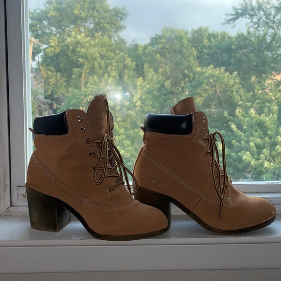 Rock & Candy | Shoes | Timberland Lookalike High Heeled Boots | Poshmark